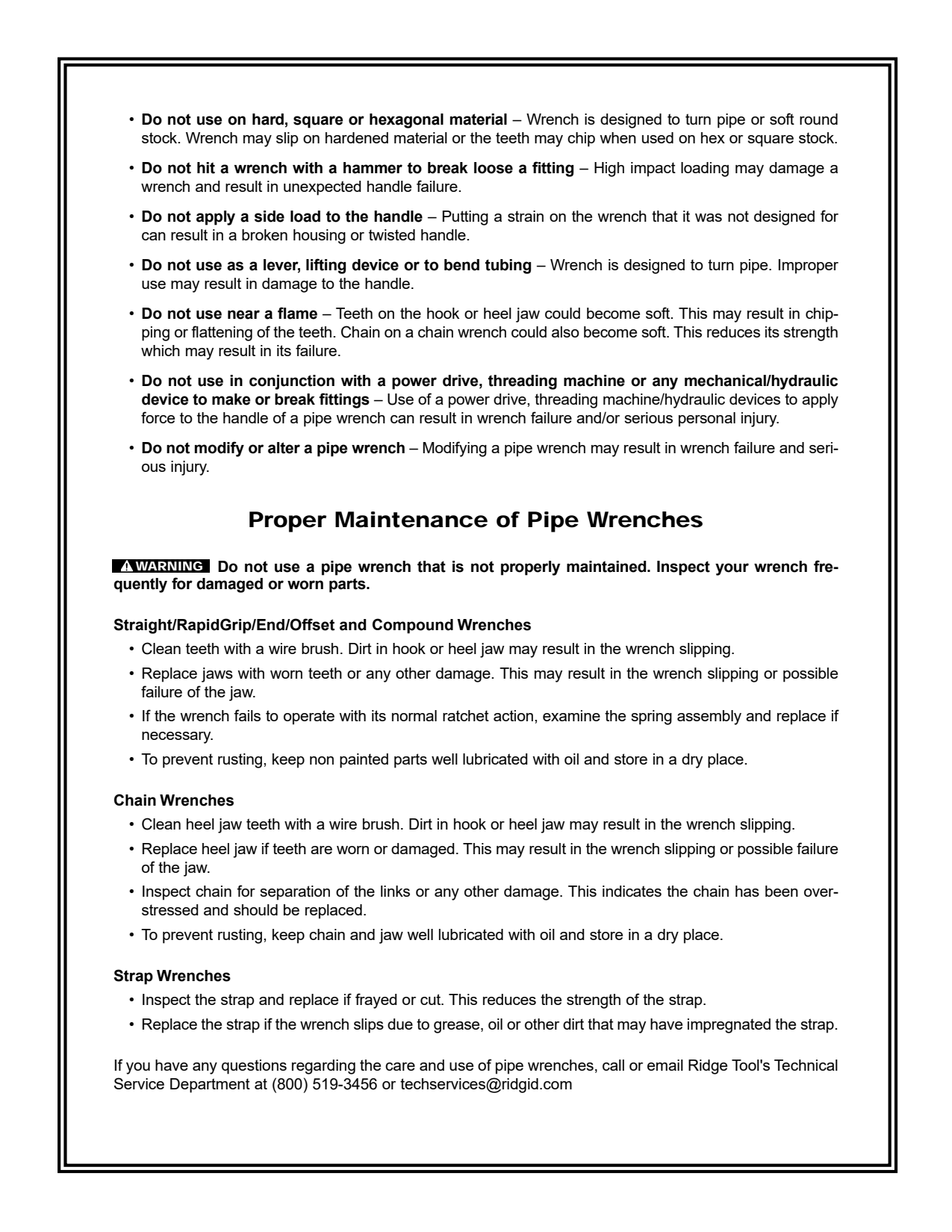 Proper Use of Pipe Wrenches – Tectonic Drilling Solutions